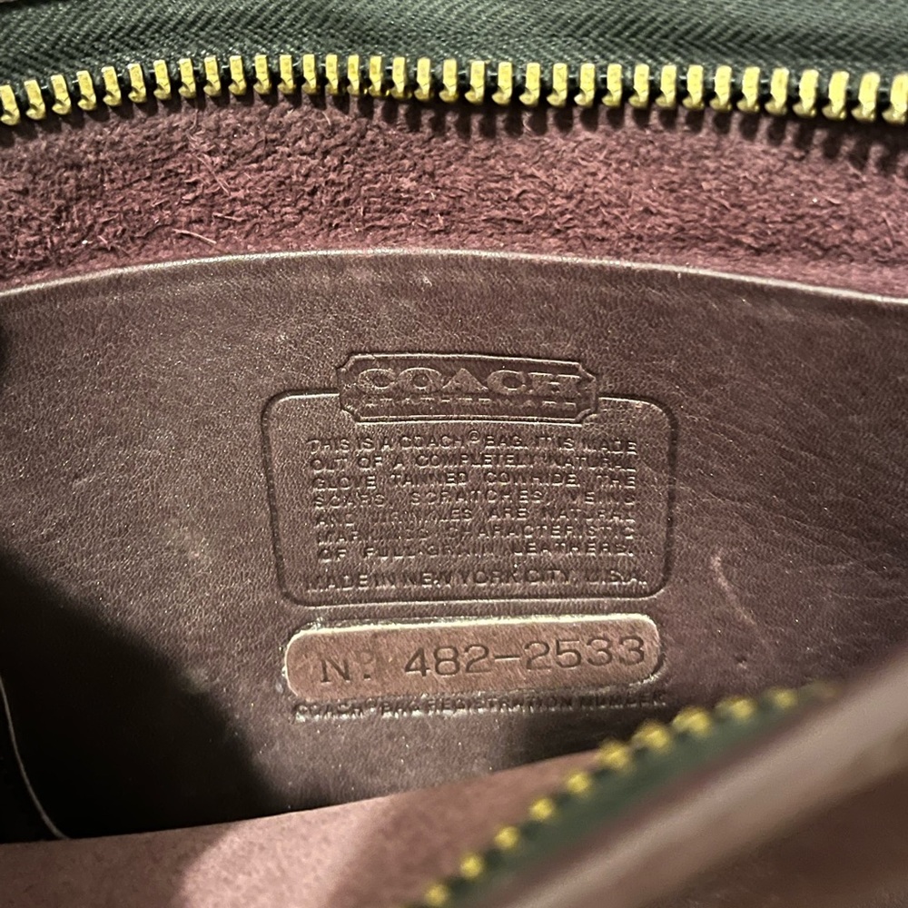 Rare - Vintage Coach Original Nyc Burgundy Wine Leath… - Gem